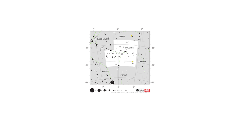 Columba Constellation Map