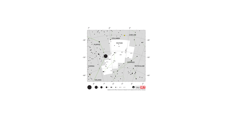 Pictor Constellation Map